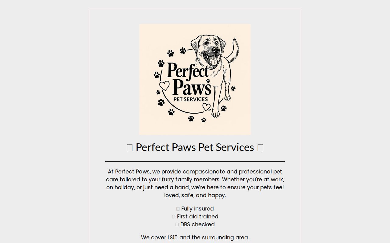 Perfect Paws Pet Services - Leeds